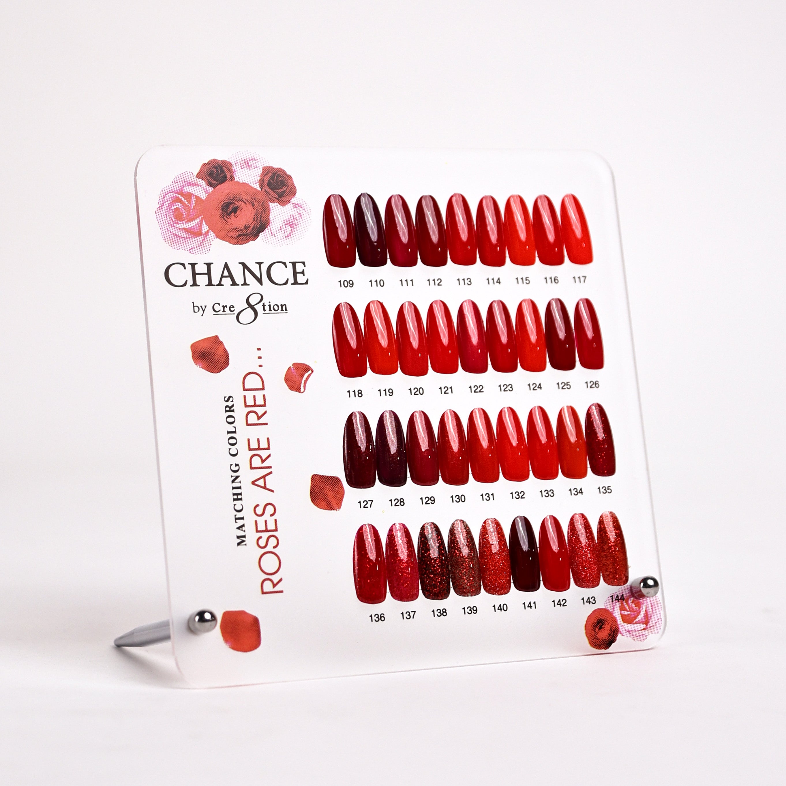Chance Counter Display Color Chart - Roses Are Red Collection – Beauty Page, Inc.