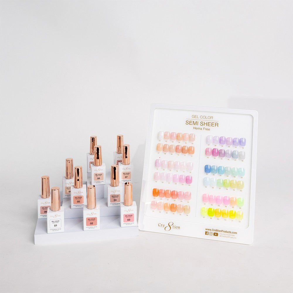 Cre8tion Counter Display Color chart - Hema Semi-Sheer Collection 72 c ...