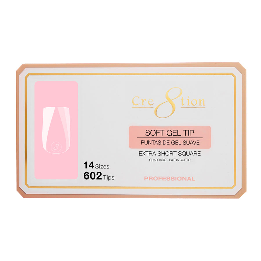 Cre8tion Soft Tips- SQUARE EXTRA SHORT - 14 sizes, 602 pcs. – Beauty Page