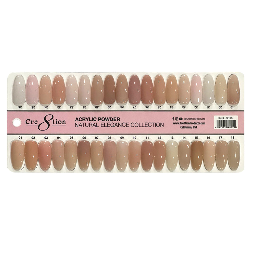 Cre8tion Natural Elegance Powder Color Chart – Beauty Page, Inc.