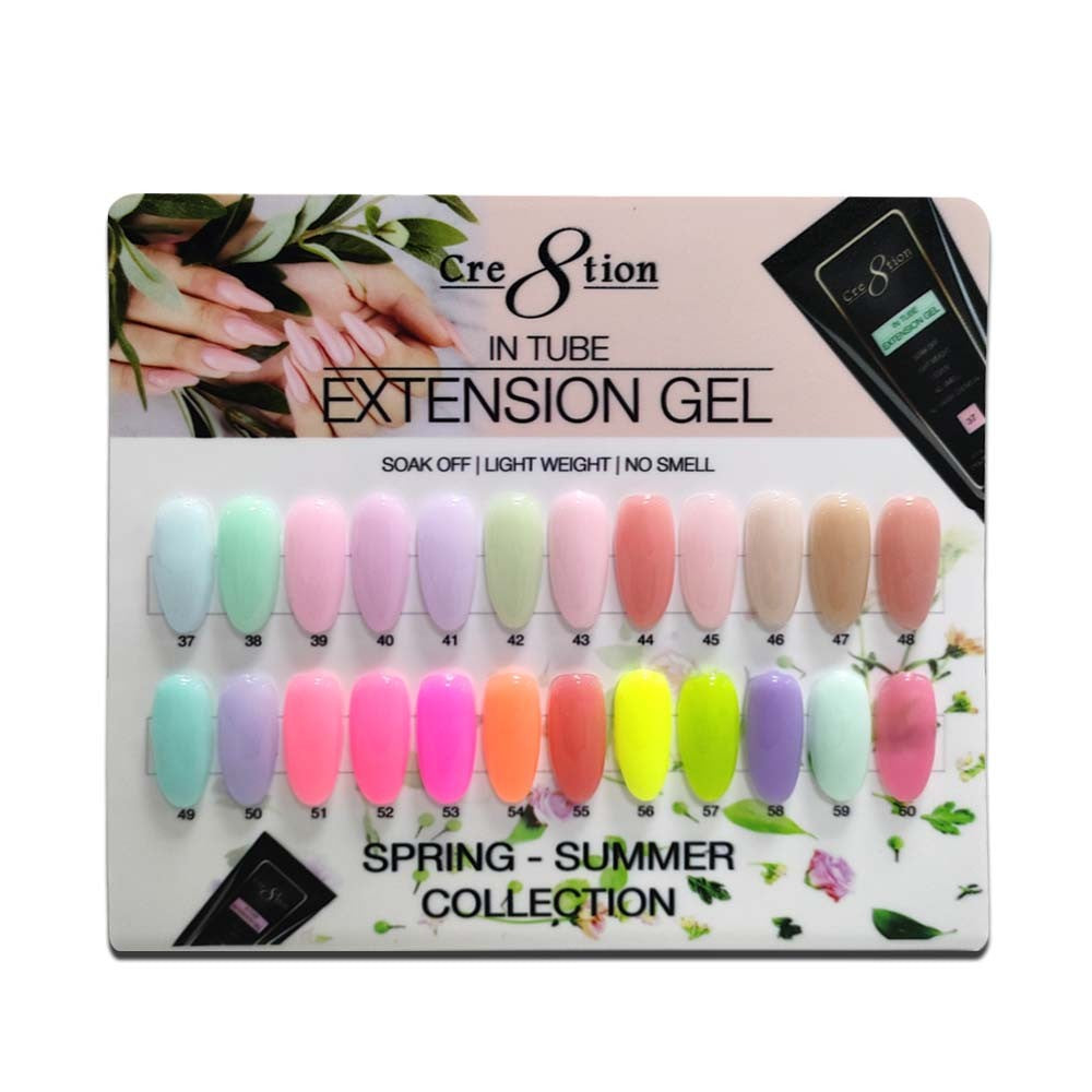 Cre8tion Counter Display Color Chart - In Tube Extension Gel 24 Colors ...