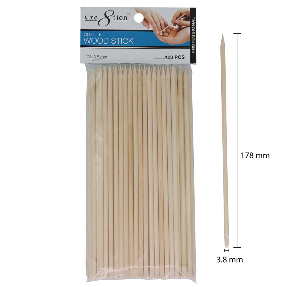 Cre8tion Orange cuticle wood stick 178x3.8mm 100pcs/pack, 100 packs/ca ...